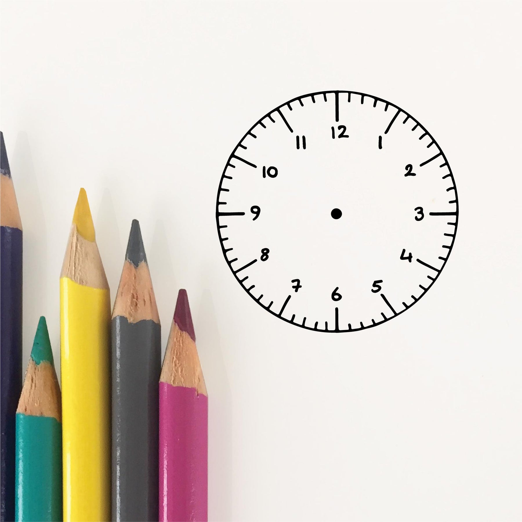 ‘LEARN TO TELL TIME’ CLOCK STAMP – Heirloom Seals