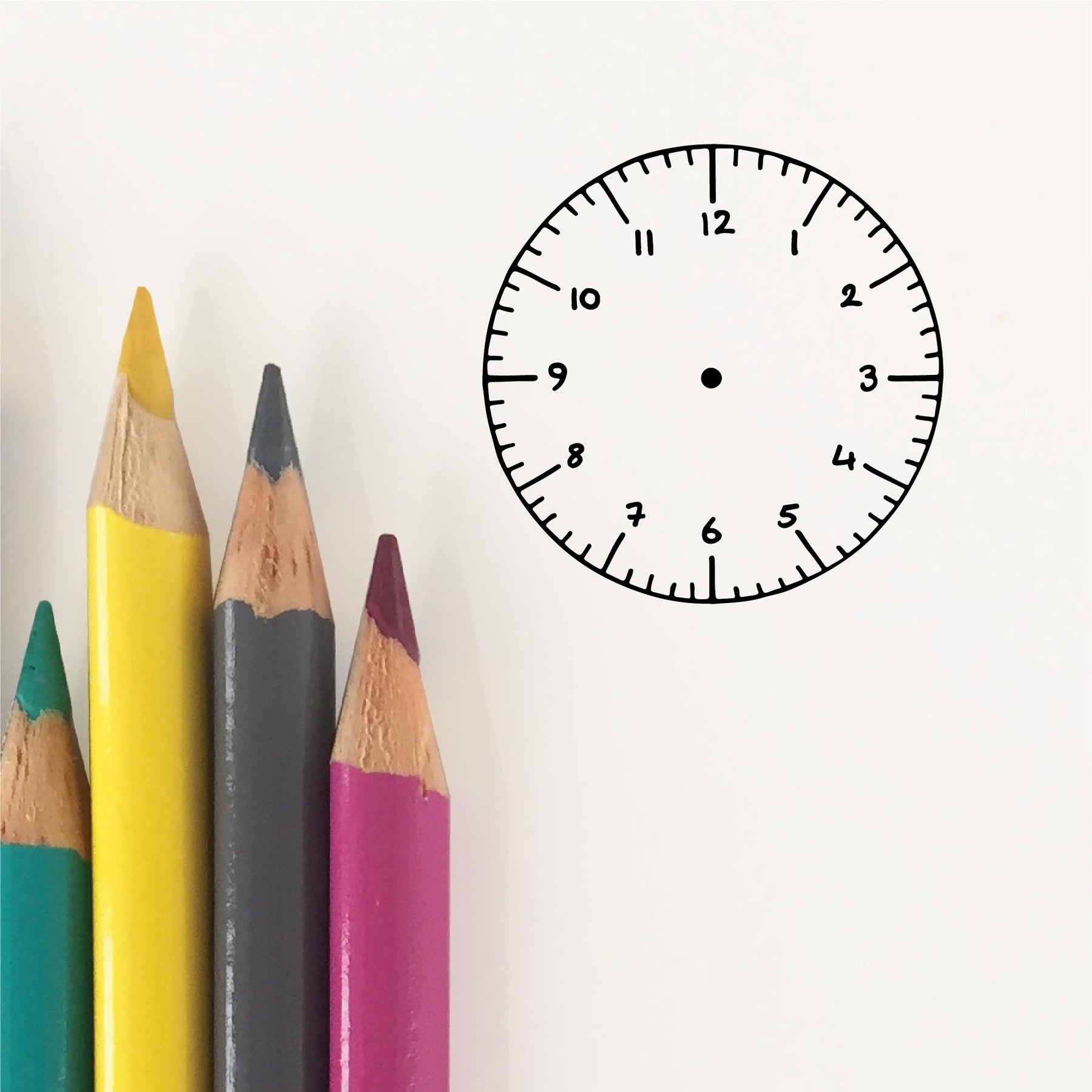 ‘LEARN TO TELL TIME’ CLOCK STAMP – Heirloom Seals