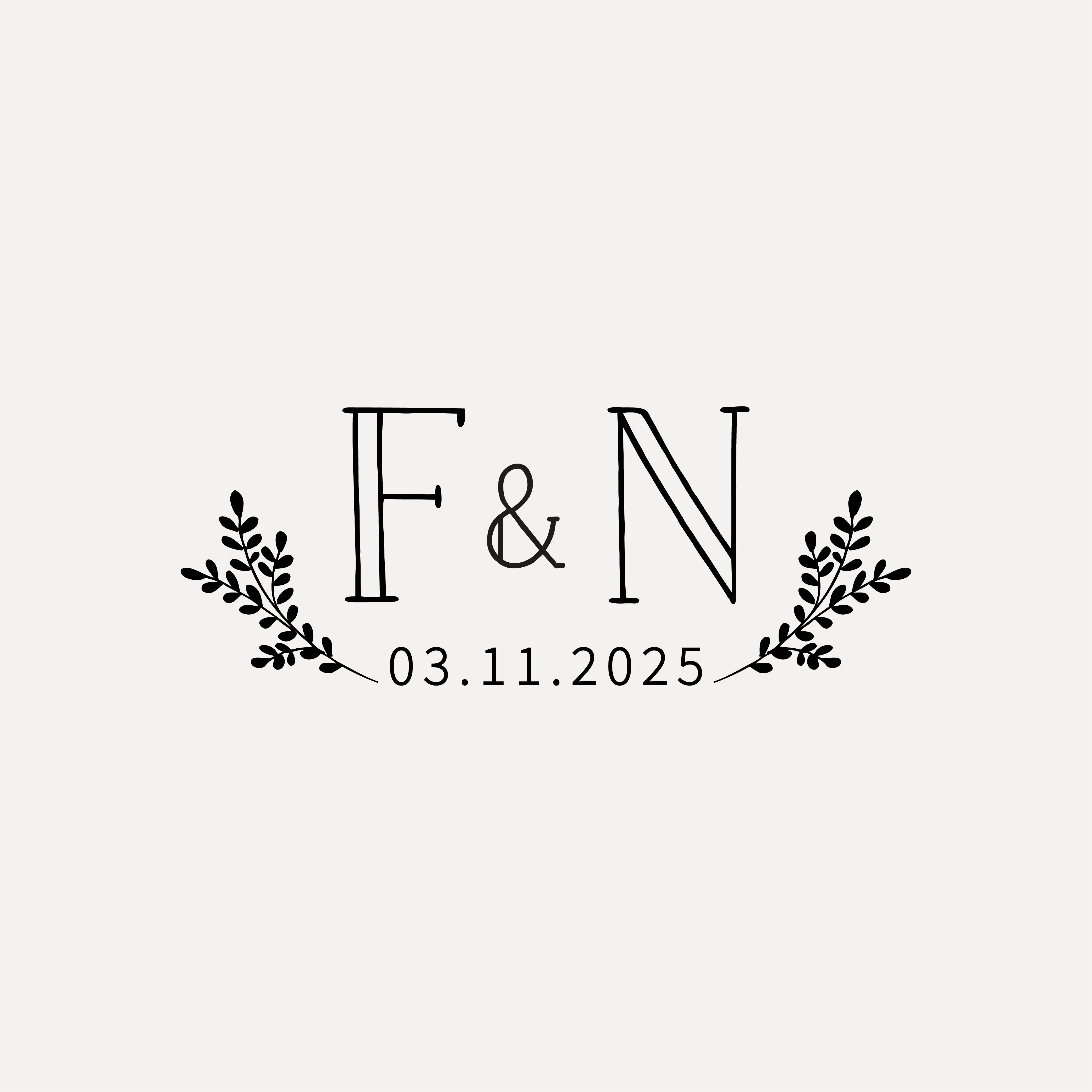 Minimal Botanical Wedding Monogram - Everly – Heirloom Seals