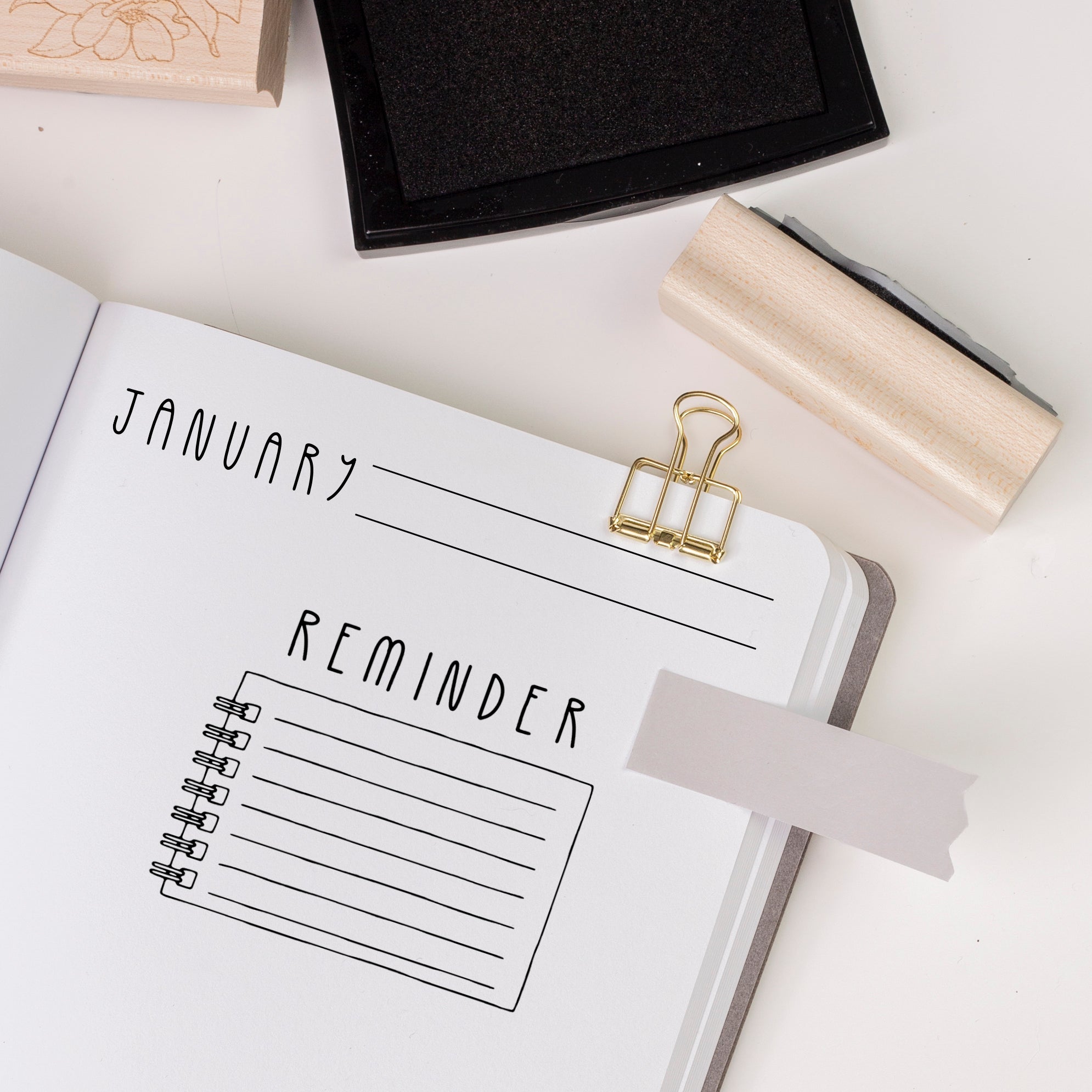 REMINDER NOTEBOOK RUBBER STAMP - JOURNAL – Heirloom Seals