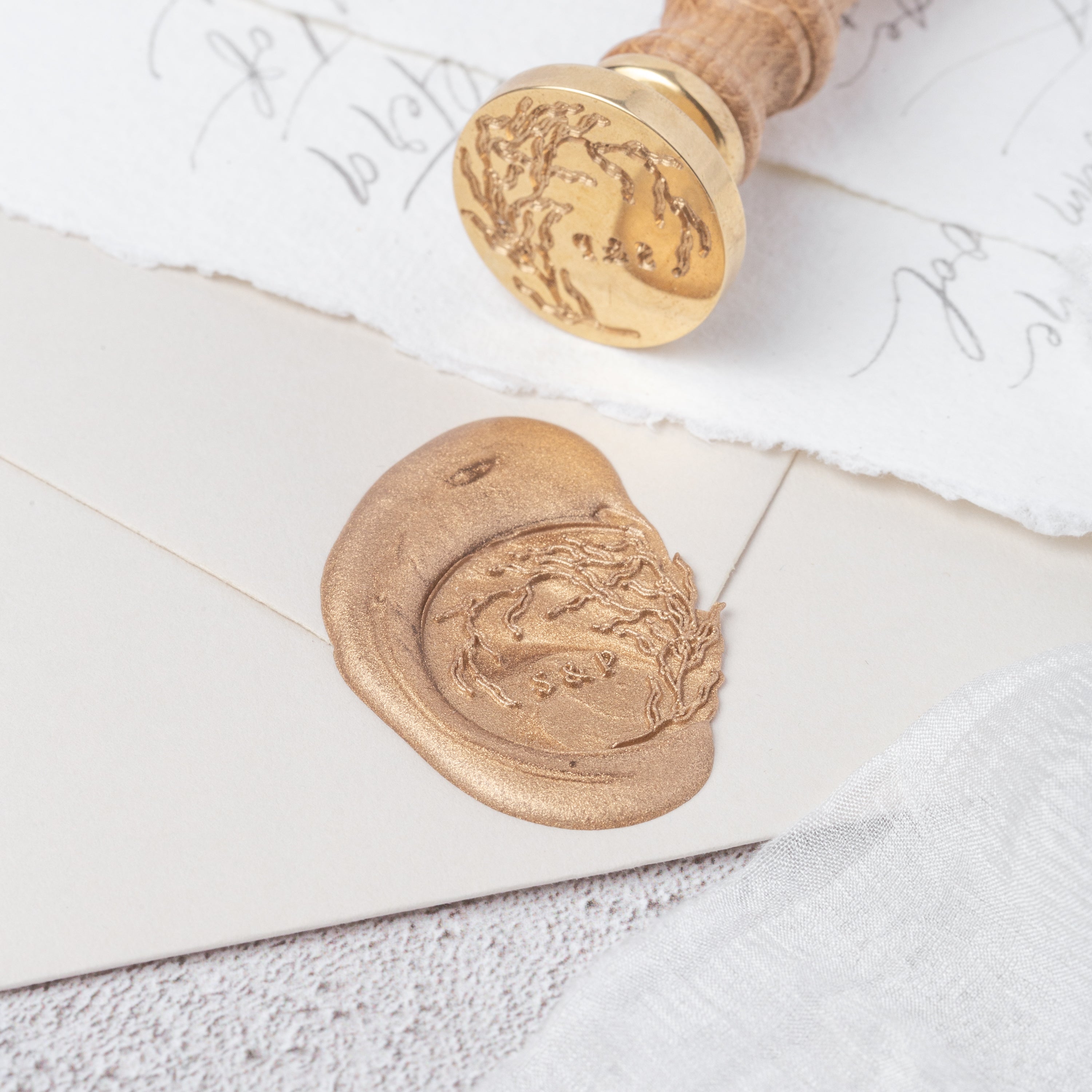 SEA WHISTLE - COASTAL MONOGRAM WAX SEAL STAMP – Heirloom Seals